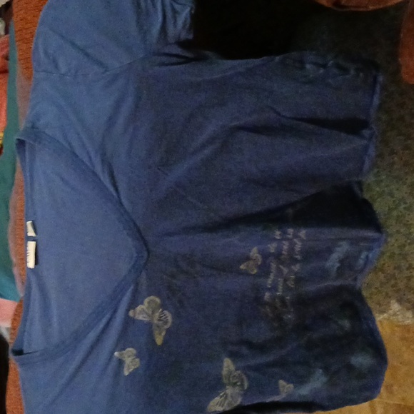 Cato | Tops | 2224 Cato Blue Vneck Short Sleeve Top 37 | Poshmark